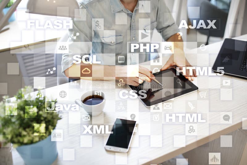 Web-Entwicklung Programmierung Internet Und Technologiekonzept ...