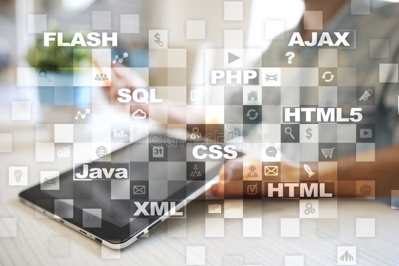 Web-Entwicklung Programmierung Internet Und Technologiekonzept Stock ...