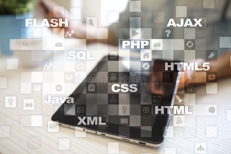 Web-Entwicklung Programmierung Internet Und Technologiekonzept Stock ...