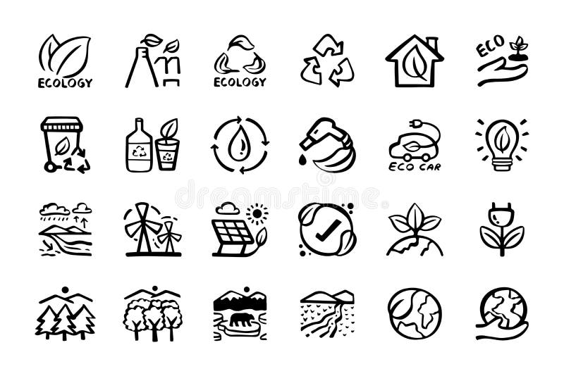 Environmental Protection Hand Drawn Doodle Icon Stock Vector ...