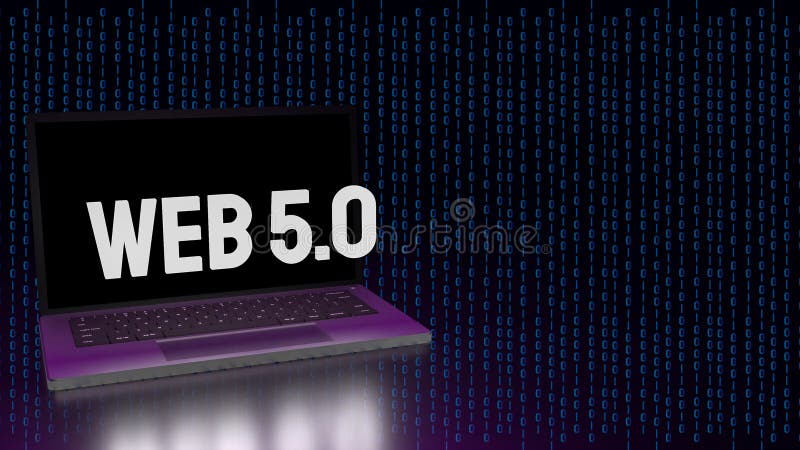 The Web 5.0 on Notebook for Technology Concept 3d Rendering Stock ...
