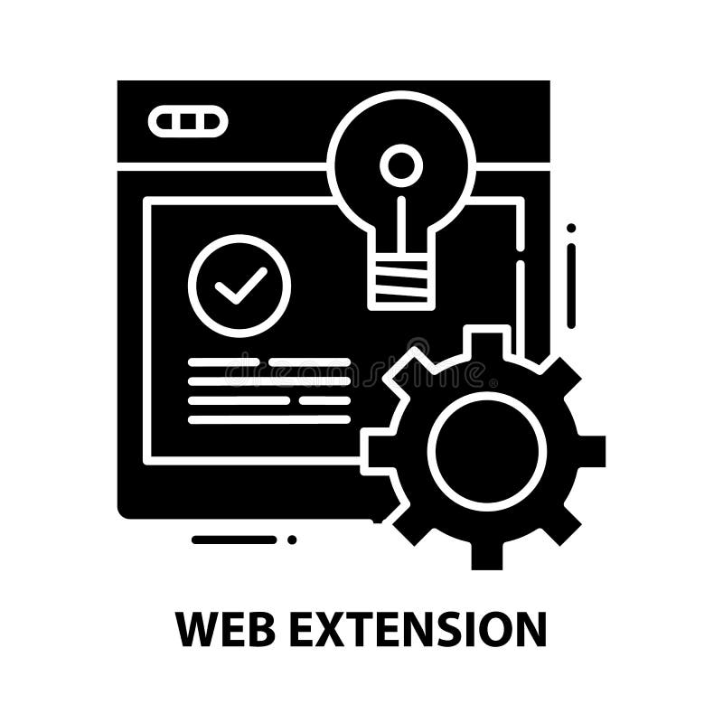 Web Extension Icon, Black Vector Sign with Editable Strokes, Concept ...