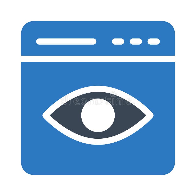 Web eye glyph color icon stock illustration. Illustration of look ...