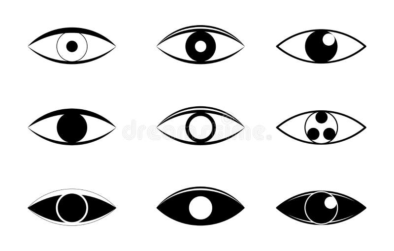 Eye icons. Human eyes. stock vector. Illustration of clip - 175926890