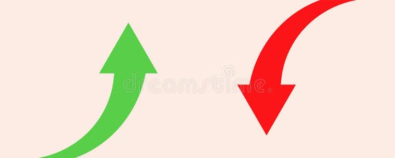 Financial Arrows Up and Down. Green and Red Arrow. Increase and ...