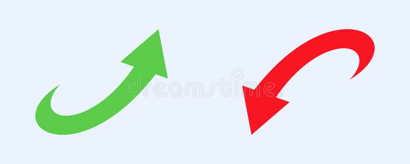 Increase and Decrease Line Icons. Growth and Fall Symbols for Web Page ...