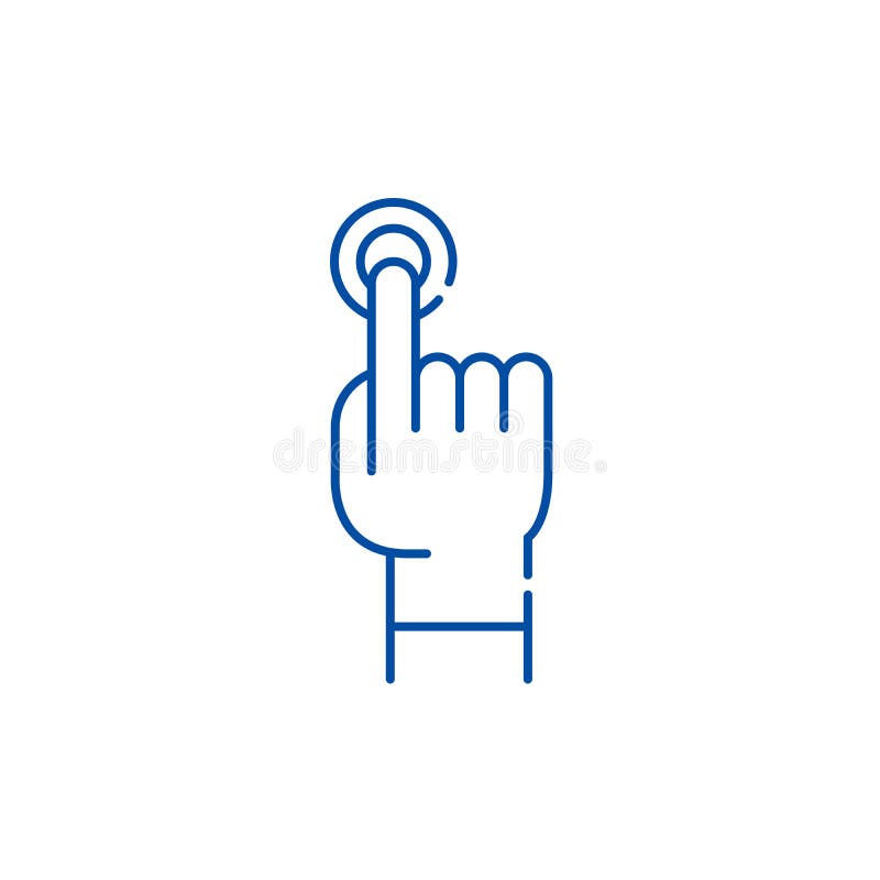 Finger Tapping Line Icon Concept. Finger Tapping Vector Linear ...