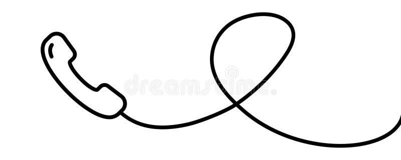 Fixed Linear Phone with Cord. Stock Illustration - Illustration of ...