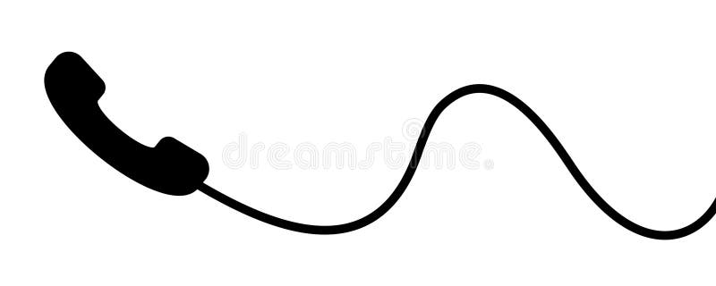 Fixed Phone with Cord. Old Handset and Cable. Retro Telephone with Wire ...