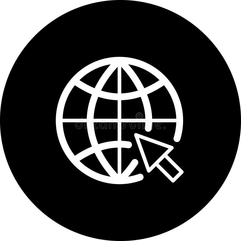 Flat Go To Web Icon with Cursor Symbol Stock Vector - Illustration of ...