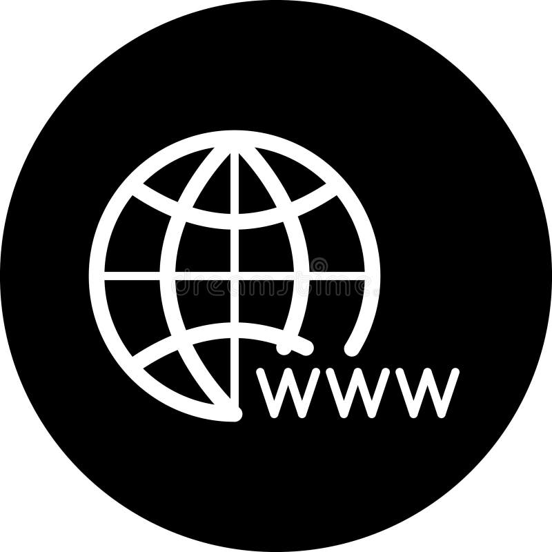 Flat Go To Web Icon with Www Text Symbol Stock Vector - Illustration of ...