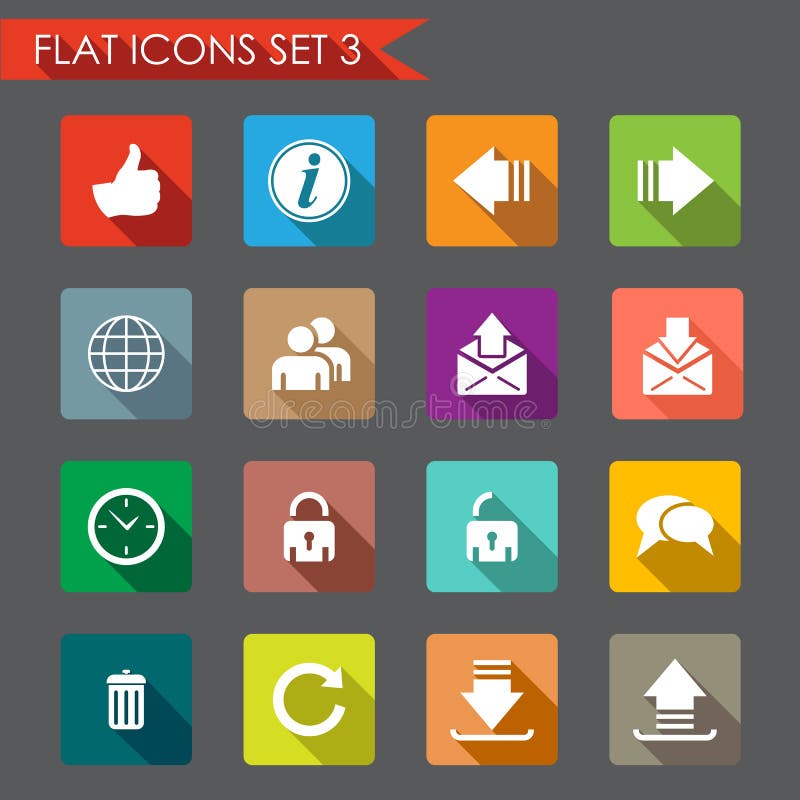 Web flat icons stock vector. Illustration of money, long - 74048430