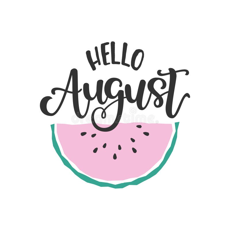 Vector Flat Illustration with Scandinavian Style Watermelon and Hand ...