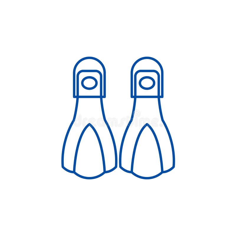 Flippers Line Icon Concept. Flippers Flat Vector Symbol, Sign, Outline ...