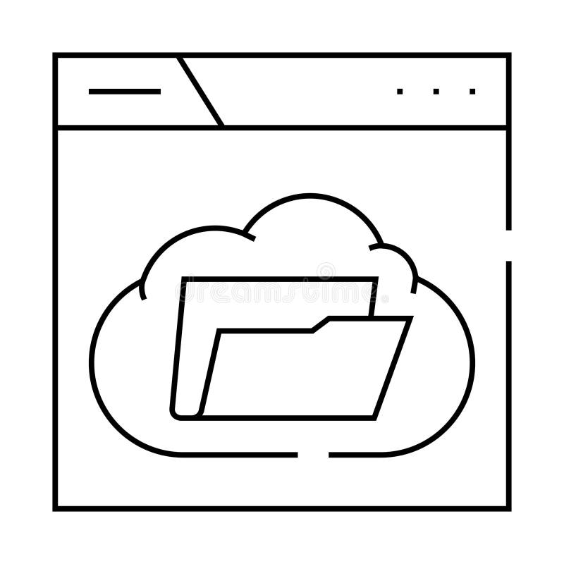 Web Folder Line Icon Vector Illustration Stock Illustration ...