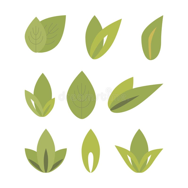 Foliage Icon Set. Vector Isolated Stock Illustration - Illustration of ...