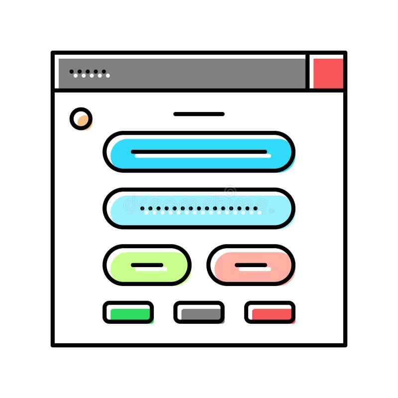 Web Form Registration Color Icon Vector Illustration Stock Vector ...