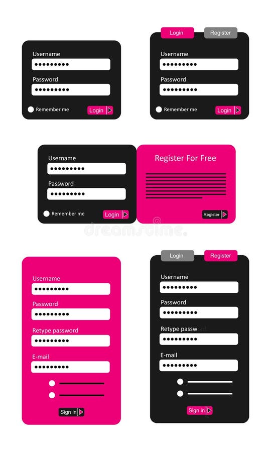 The web forms stock vector. Illustration of designer - 61306056