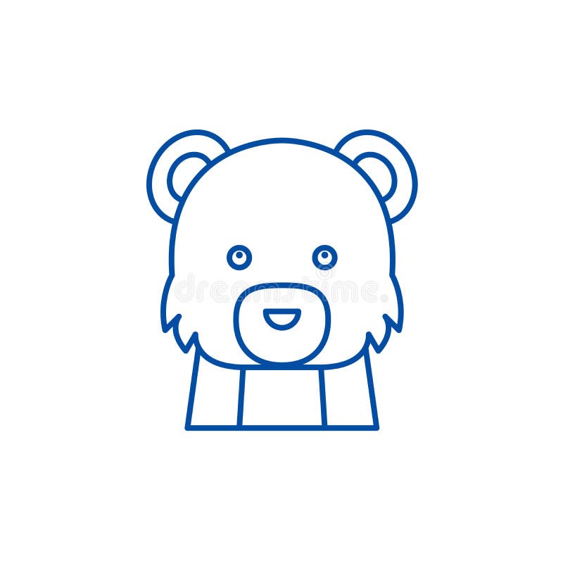 Funny Bear Line Icon Concept. Funny Bear Flat Vector Symbol, Sign ...