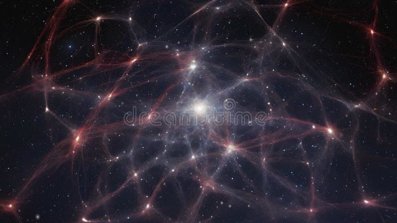 A Web of Galaxies. Clusters of Stars and Clusters of Galaxies Stock ...