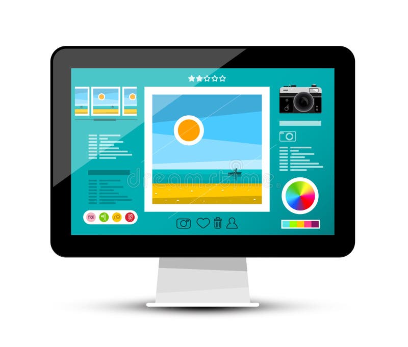 Web Gallery On Screen. Photo Editing Software On Computer Monitor ... Web Gallery On Screen. Photo Editing Software On Computer Monitor ...