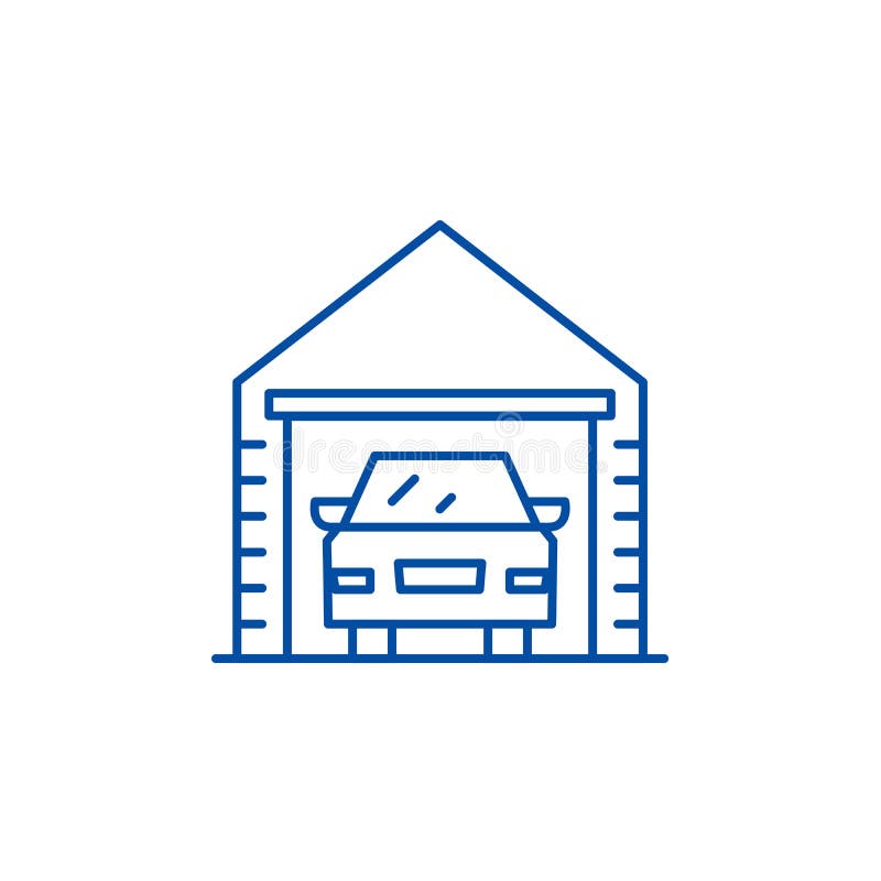 Garage Line Icon Concept. Garage Flat Vector Symbol, Sign, Outline ...