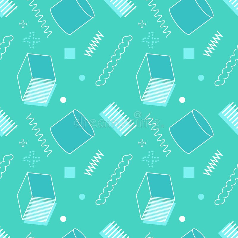 Geometric Seamless Pattern. Memphis Style Stock Illustration ...