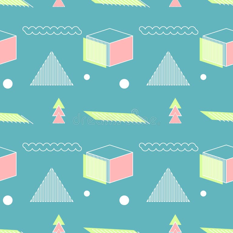 Geometric Seamless Pattern. Memphis Style Stock Illustration ...