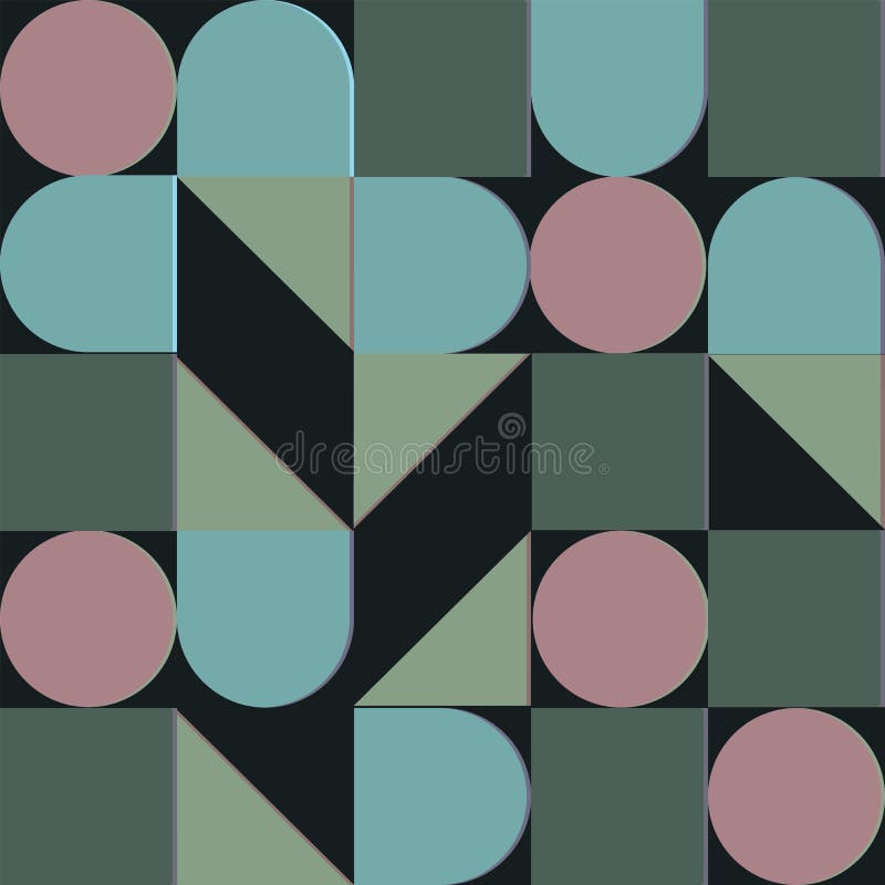 Geometric Shapes Seamless Pattern in Pastel Colors. Vector Stock ...