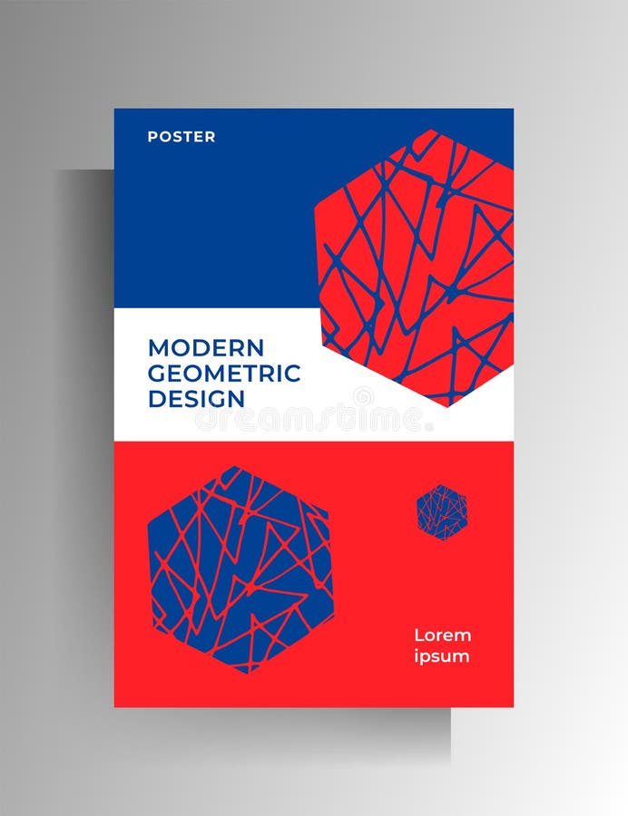 Geometric Tricolor Design for Cover, Poster. Hand Drawn Stock ...
