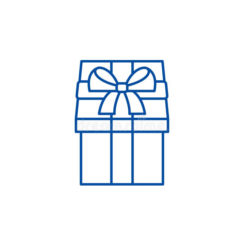 Gift Wrap Line Icon Concept. Gift Wrap Vector Linear Illustration ...