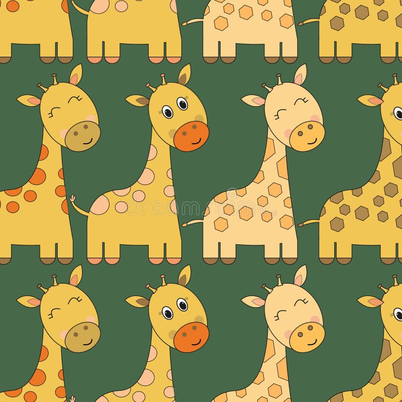 Giraffes pattern stock illustration. Illustration of funny - 232809297