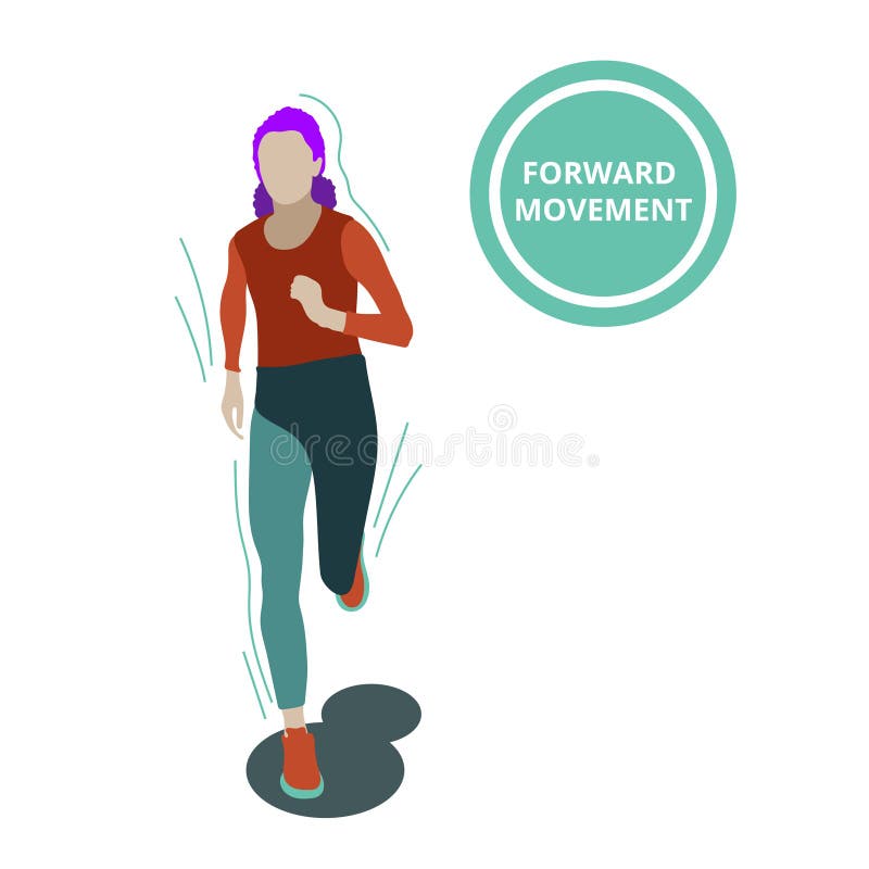 Girl Athlete Runs. Forward Movement. Vector Illustration in Flat Style ...