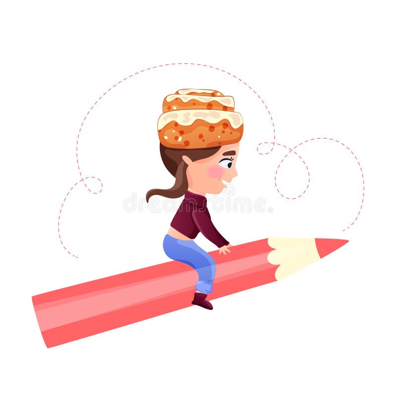 Cinnamon girl character stock illustration. Illustration of white ...