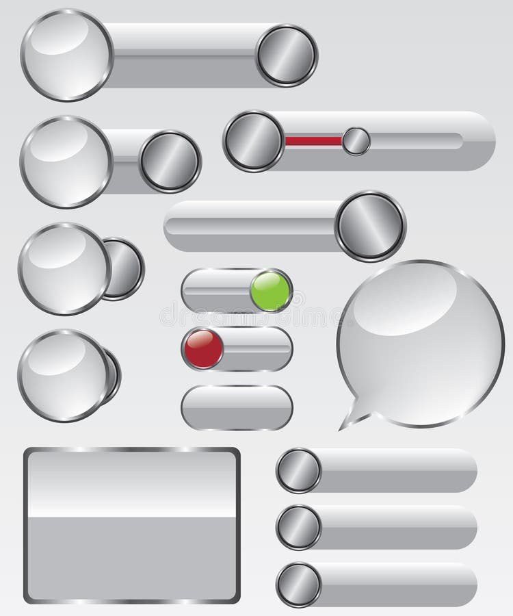 Gray Web UI Elements Design. Stock Vector - Illustration of internet, browse: 30318130