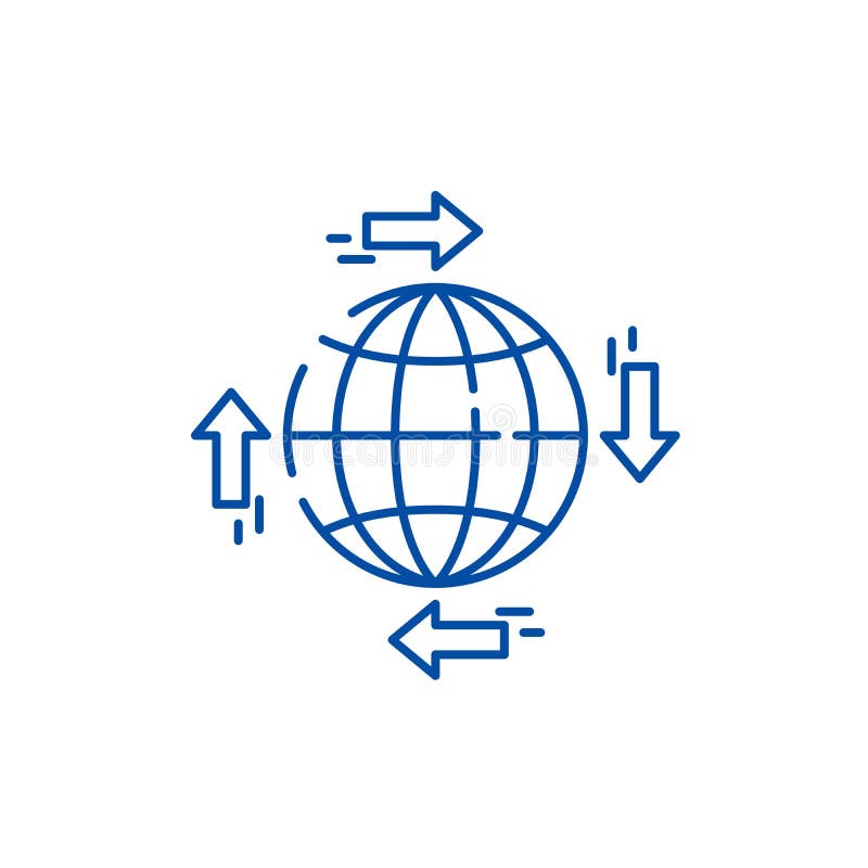 Global Distribution Line Icon Concept. Global Distribution Flat Vector ...