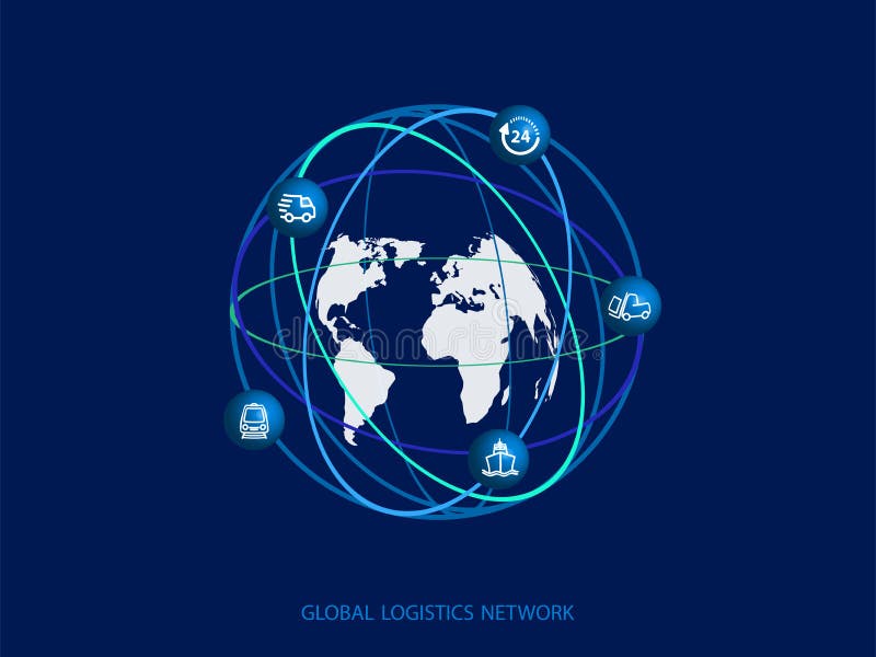 Global Logistics Network. Map Global Logistics Partnership Connection ...