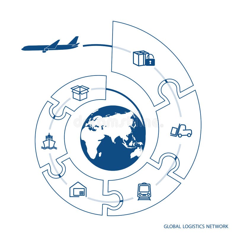 Global Logistics Network. Map Global Logistics Partnership Connection ...