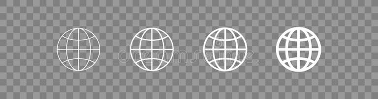 Web Globe Inernet White Icon. Isolated Flat World Button Stock Vector ...