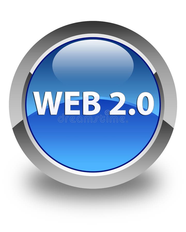 Web 2.0 Glossy Blue Round Button Stock Illustration - Illustration of ...