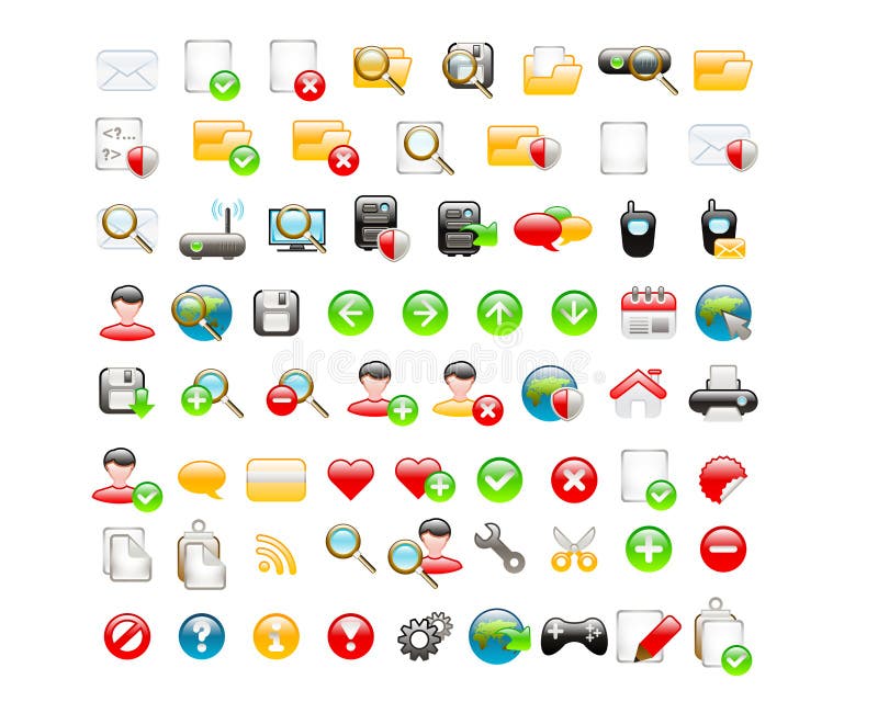 Glossy web icons stock vector. Illustration of colors - 15845858