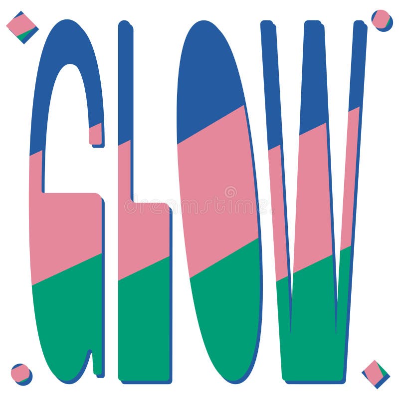 Glow - Inscription, Squares and Circles. Stock Illustration ...
