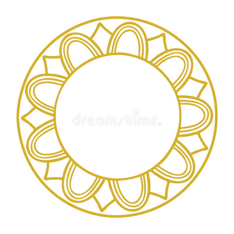 Golden Floral Mandala Style Ornamental Round Frame Stock Vector ...