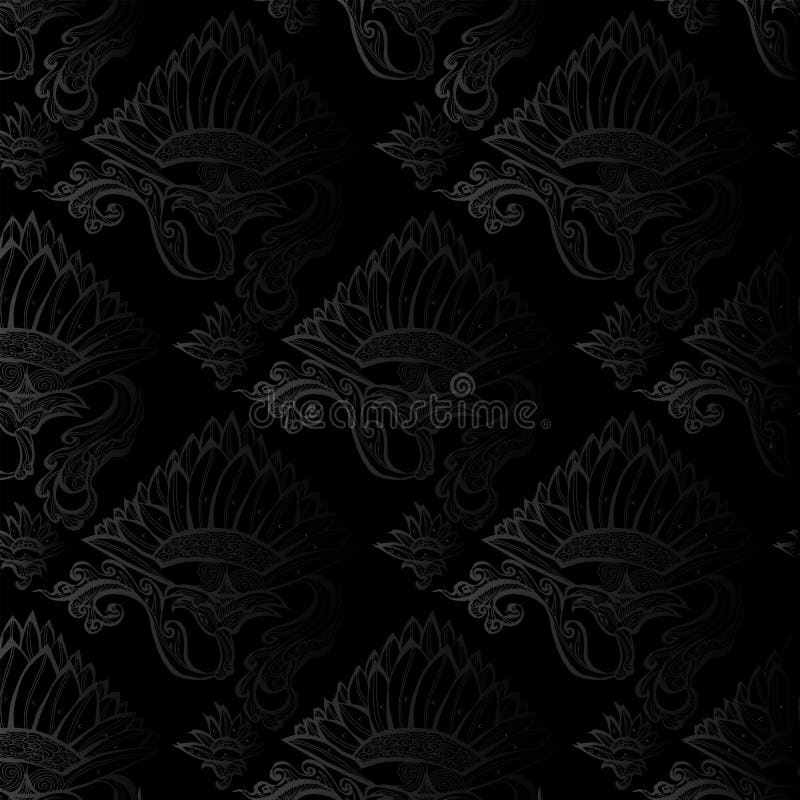 Gothic Seamless Pattern On A Black Background. Stock Illustration ...