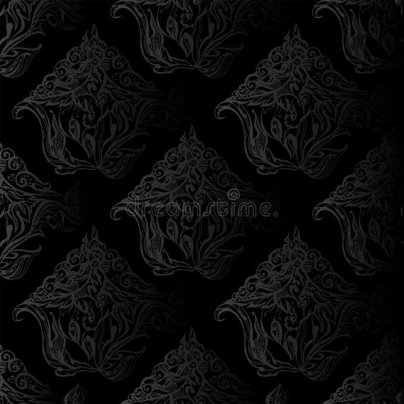 Gothic Seamless Pattern on a Black Background. Stock Illustration ...