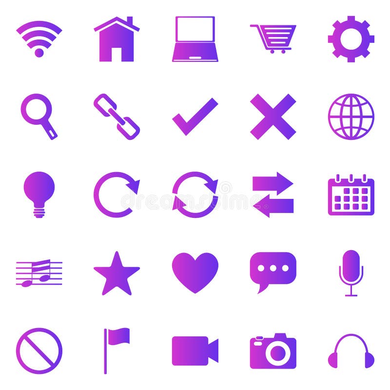 Web Gradient Icons on White Background Stock Vector - Illustration of ...