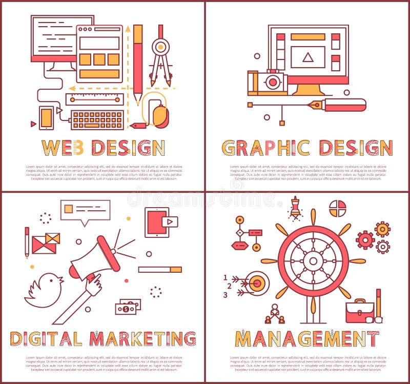 Web and Graphic Design Set Vector Illustration Stock Vector ...