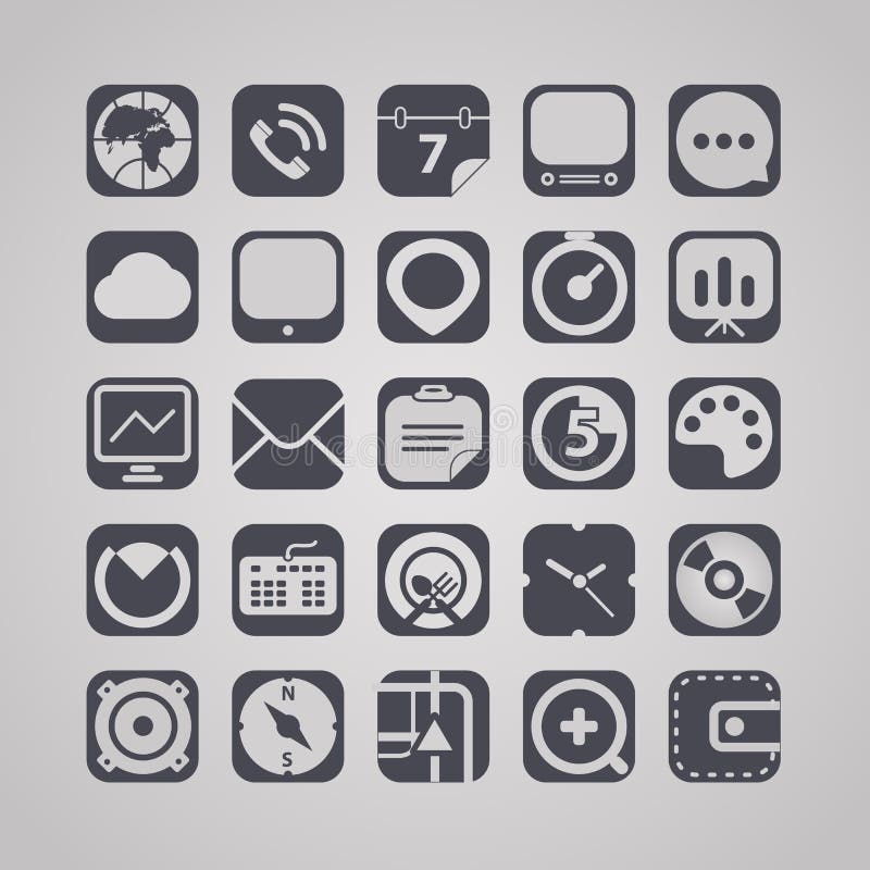 Tablet Device Interface Icons Stock Vector - Illustration of button ...