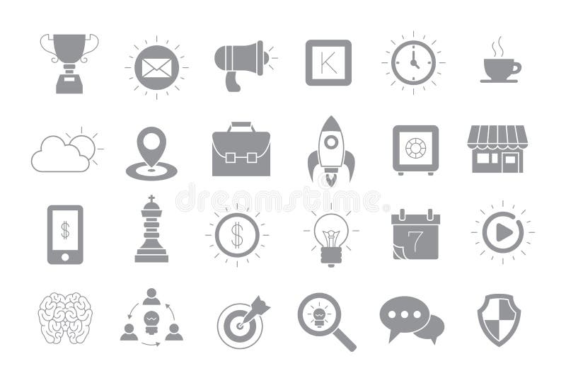 Web gray icons set stock illustration. Illustration of message - 74820054