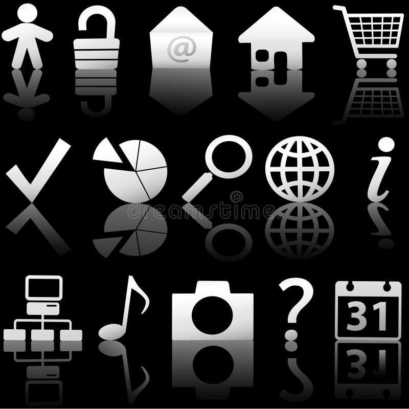 Web Icons Gray_DropShadows stock vector. Illustration of output - 2538119